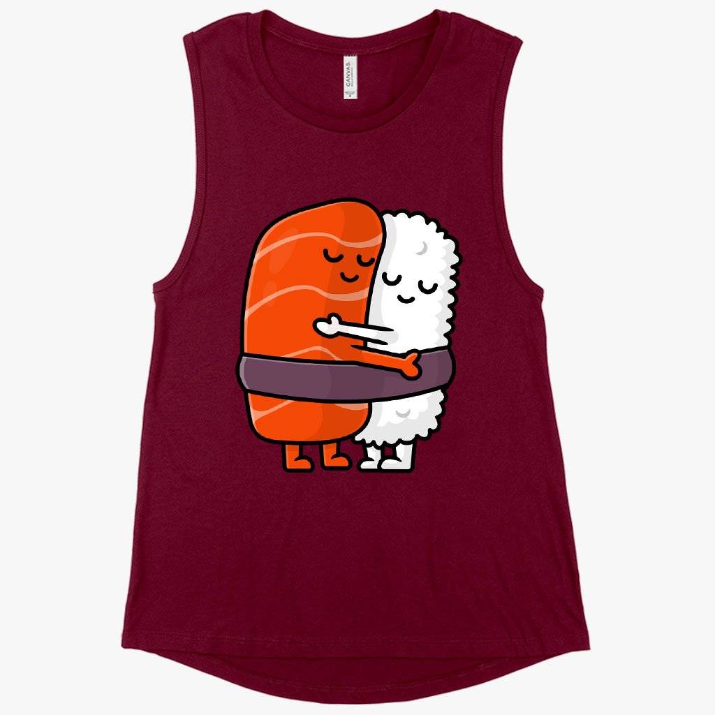 Women’s Muscle Hug Tank – Cute Sushi Tank