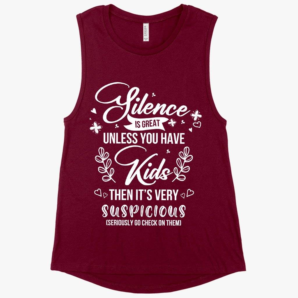 Women’s Muscle Silence Is Great Tank – Funny Mom Sayings Tanks – Mother ...