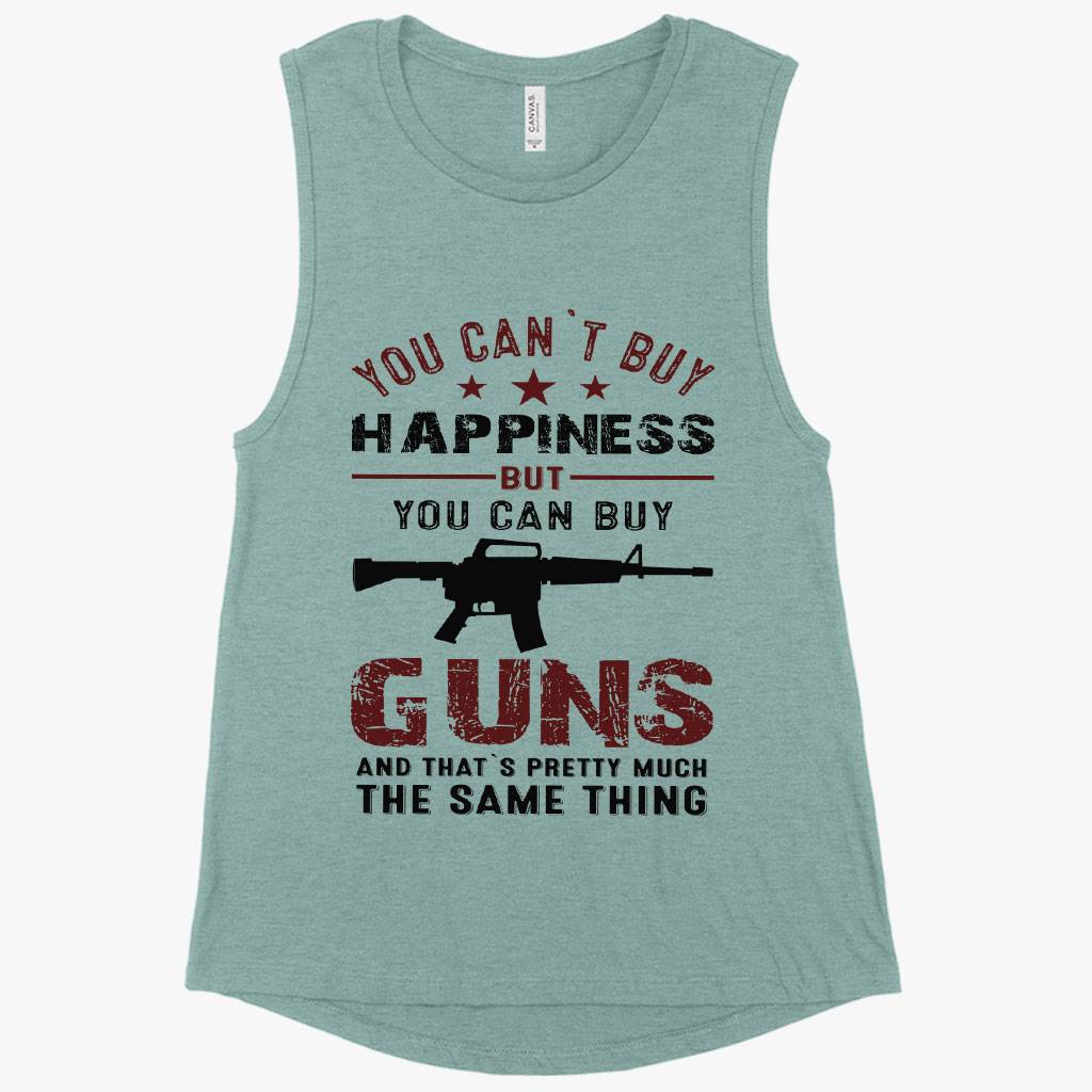Women’s Muscle You Can’t Buy Happiness Tank – Gun Rights Tanks – Gun ...