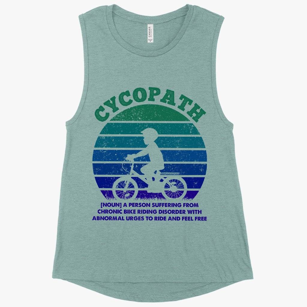 Women’s Muscle Cycopath Tank – Funny Cycling Tanks – Bike Tanks