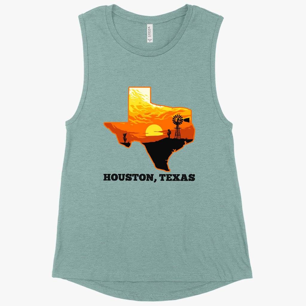 Women’s Muscle Houston Texas Tank – Cool Houston Tanks