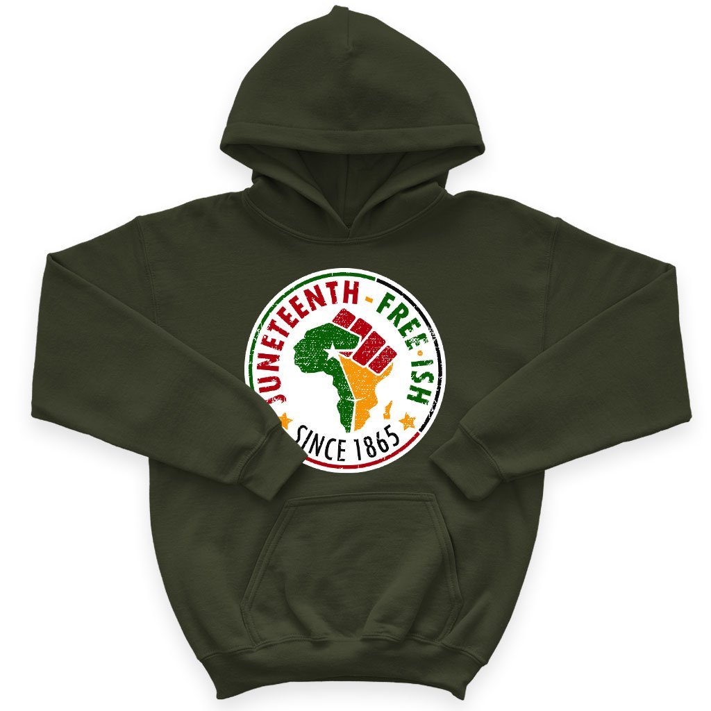 Kids’ Sponge Fleece Free-ish Juneteenth Hoodie – Juneteenth Clothes