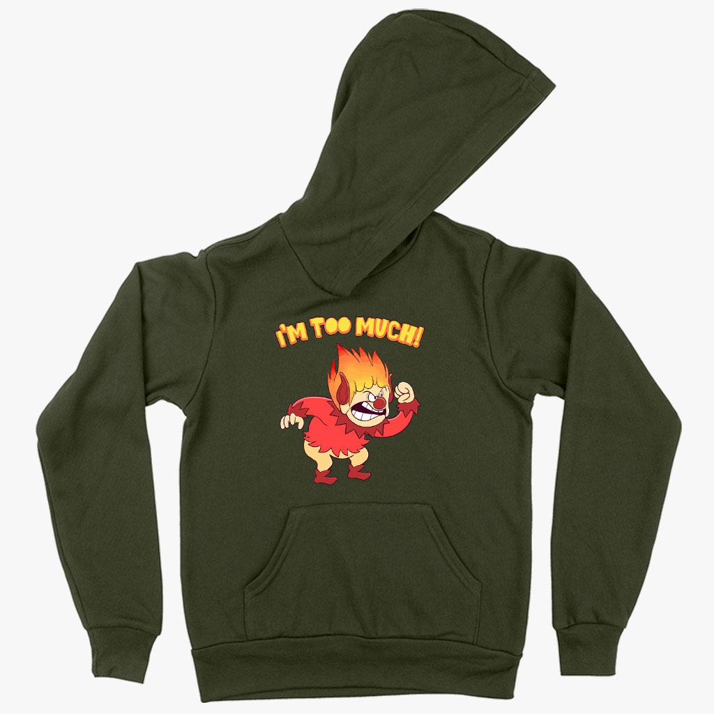Kids’ Sponge Fleece I’m Too Much Hoodie – Heat Miser Hoodie – Angry Hoodie